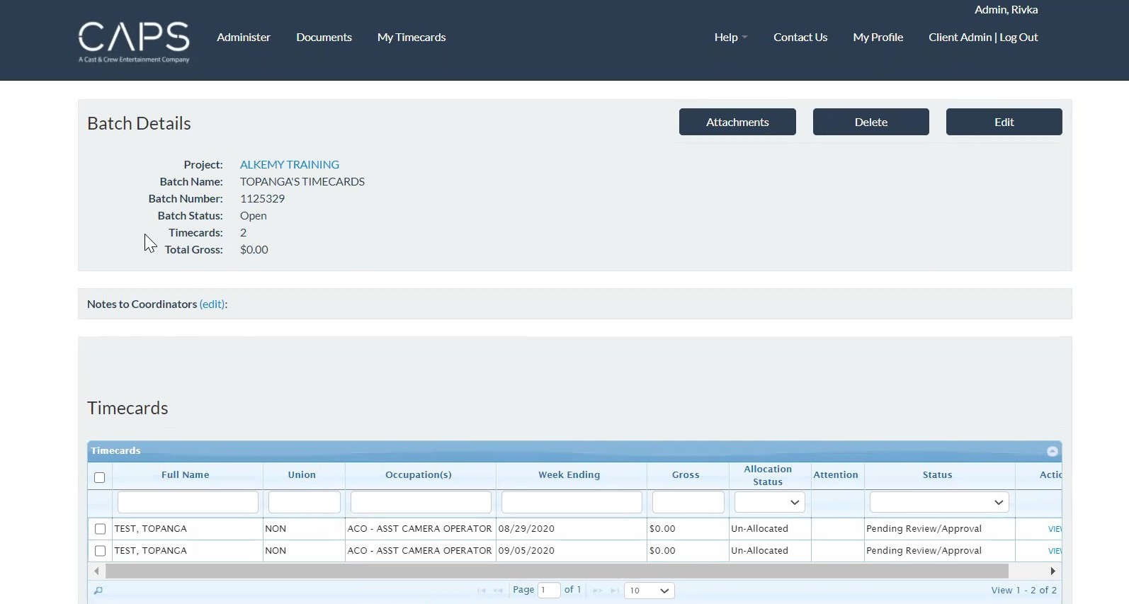 ETC Admins: Calculating and Approving Timecards in a Batch – Cast and Crew
